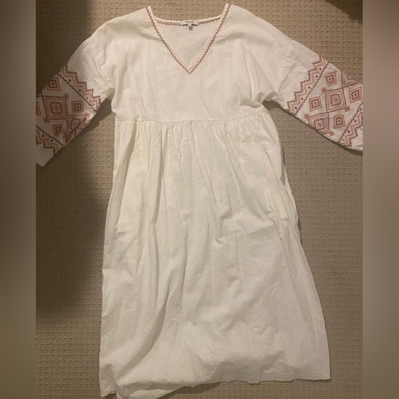 Madewell | Dresses | Madewell Cream And Embroidery Southwestern Dress ...